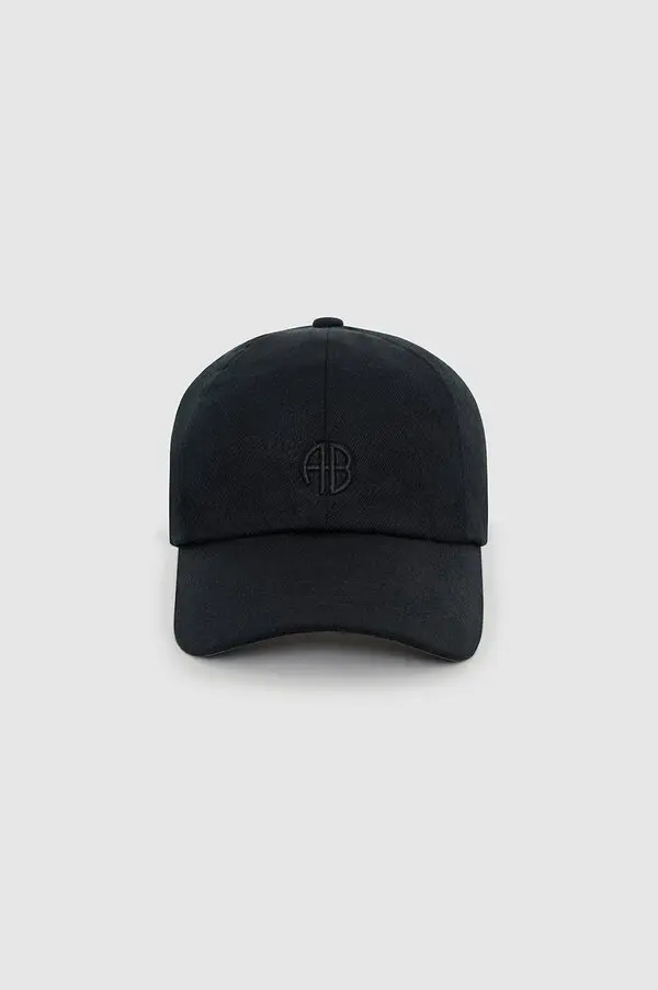 ANINE BING Jeremy Baseball Cap - Black Wool
