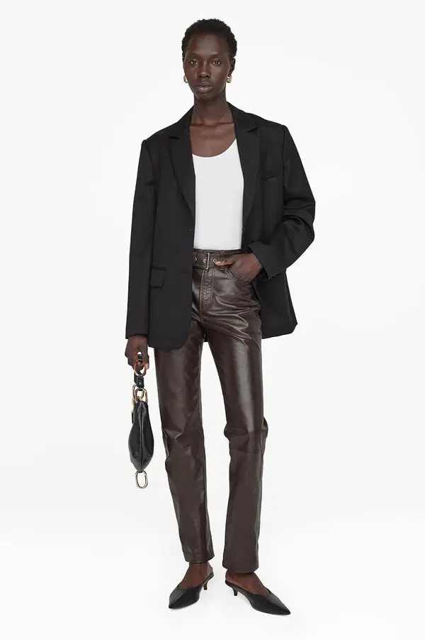ANINE BING Connor Pant - Dark Brown