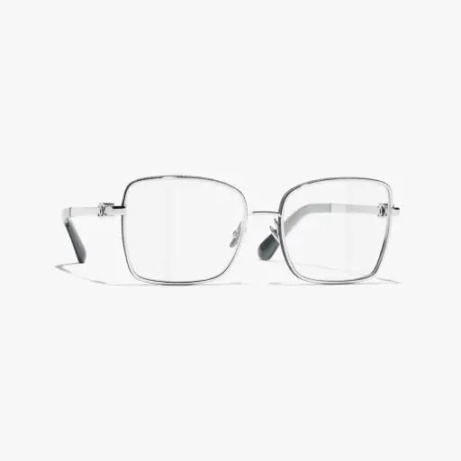 Chanel Square Eyeglasses - Silver & Beige