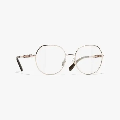 Chanel Pantos Eyeglasses - Beige, Pink & Gold