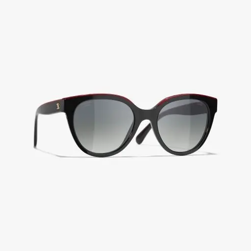 Chanel Butterfly Sunglasses Metal & Pearls - Black & Red