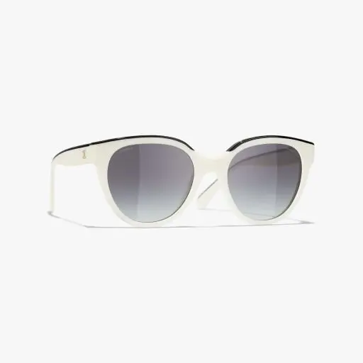 Chanel Butterfly Sunglasses Metal & Pearls - Black & White