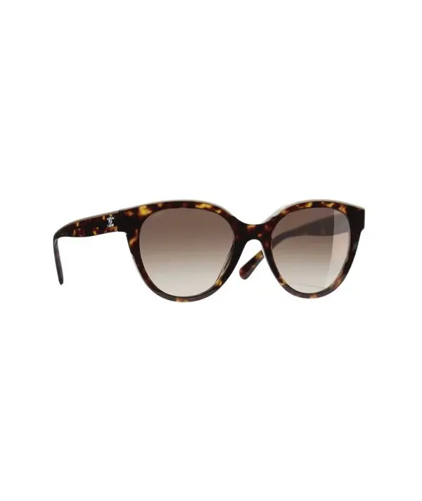 Chanel Butterfly Sunglasses Metal & Pearls - Dark Tortoise & Beige
