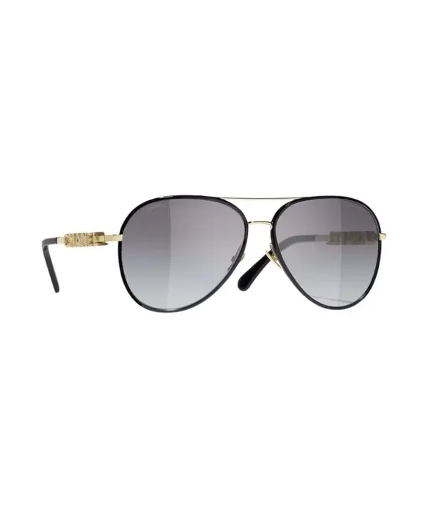 Chanel Pilot Sunglasses - Gold & Black