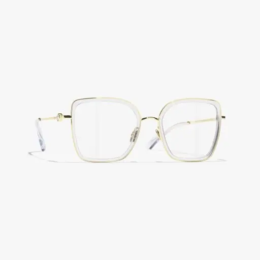 Chanel Butterfly Eyeglasses With Pearls - Light Gold