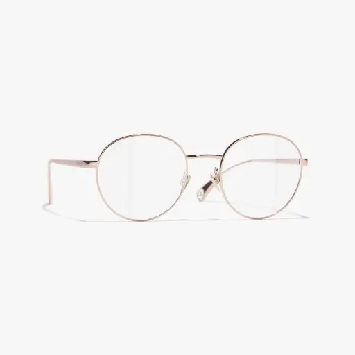 Chanel Oval Eyeglasses - Beige, Pink & Gold