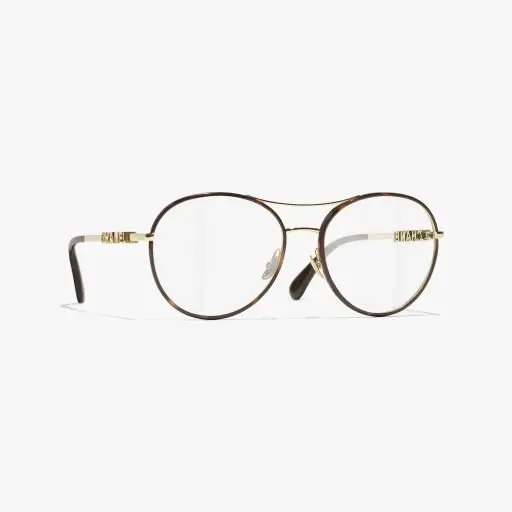 Chanel Pilot Eyeglasses - Gold & Tortoise