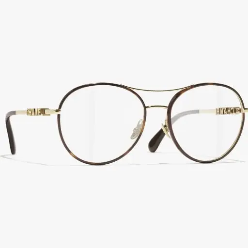 Chanel Pilot Eyeglasses - Light Gold