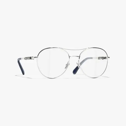Chanel Pilot Eyeglasses - Silver