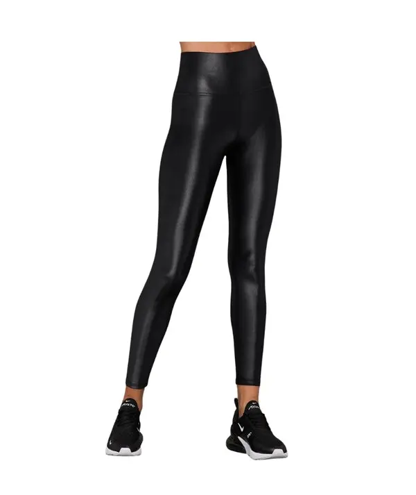 Carbon38 High Rise Full-length Legging In Takara Shine - Black