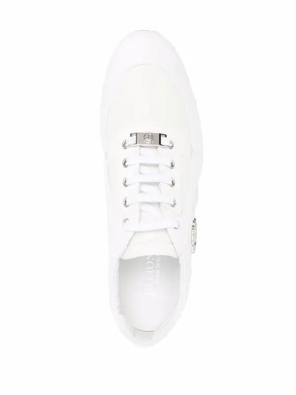 BILLIONAIRE Logo-plaque Leather Sneakers - White