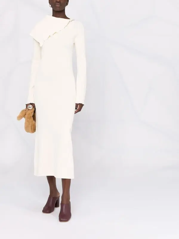 JIL SANDER Asymmetric Midi Dress