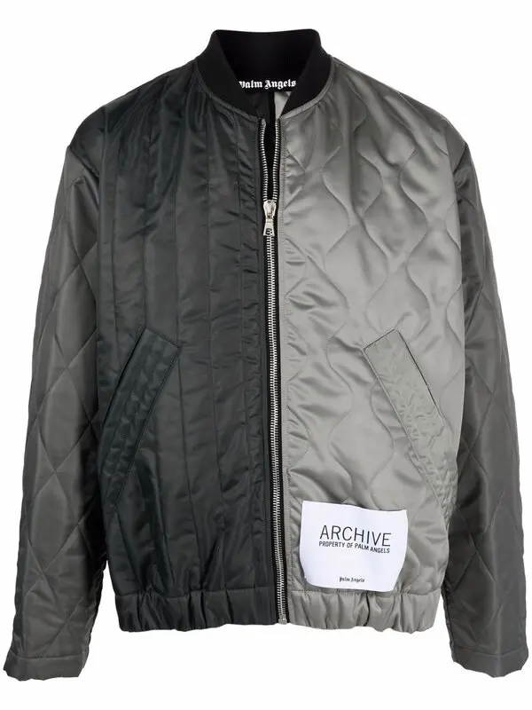 Palm Angels Logo-print Panelled Bomber Jacket
