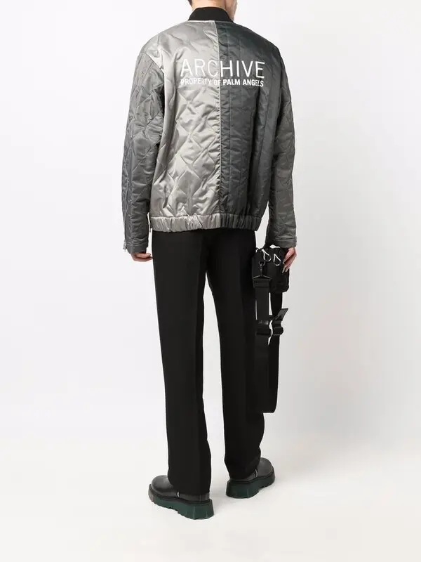 Palm Angels Logo-print Panelled Bomber Jacket