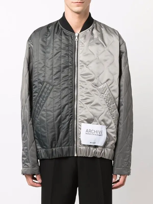 Palm Angels Logo-print Panelled Bomber Jacket