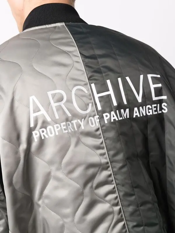 Palm Angels Logo-print Panelled Bomber Jacket