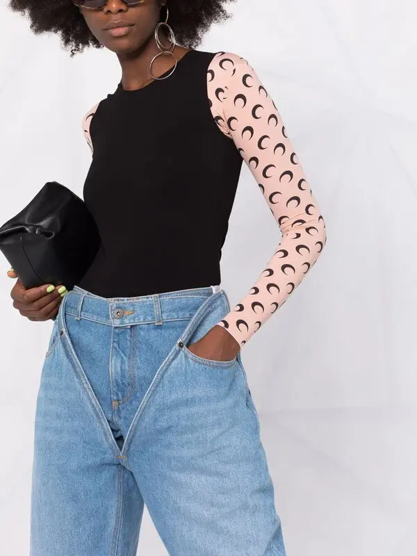 MAISON MARGIELA Four Stitch Logo Bodysuit - Black