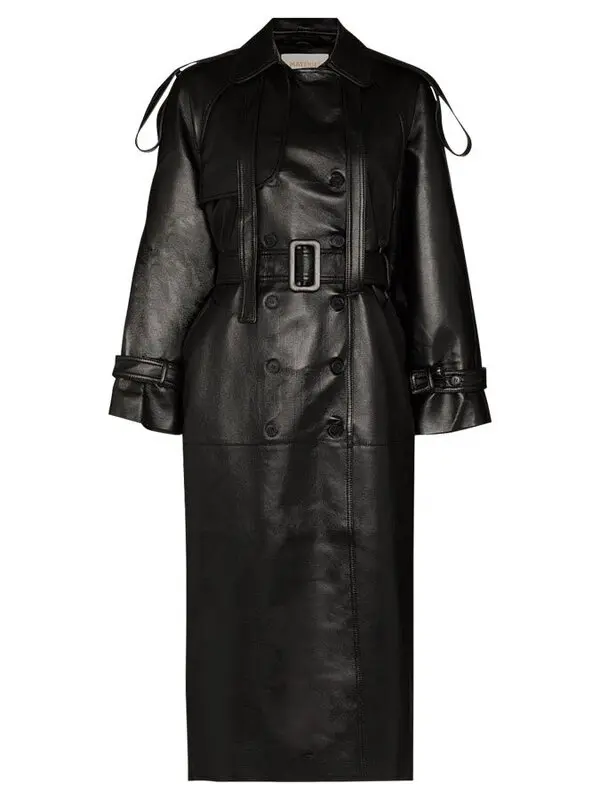 Matériel Long Belted Trench Coat