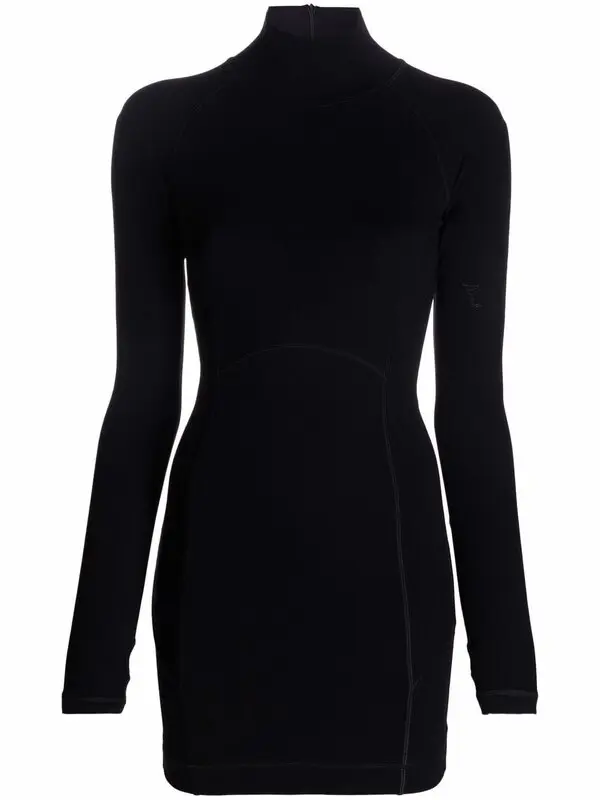 DIESEL® High-neck Panelled Mini Dress - Black