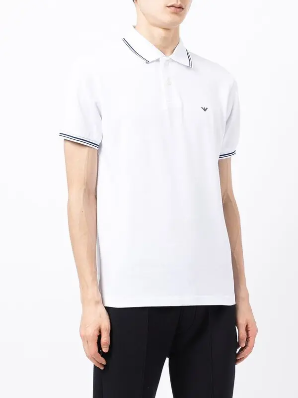 Emporio Armani Logo-embroidered Polo Shirt - White