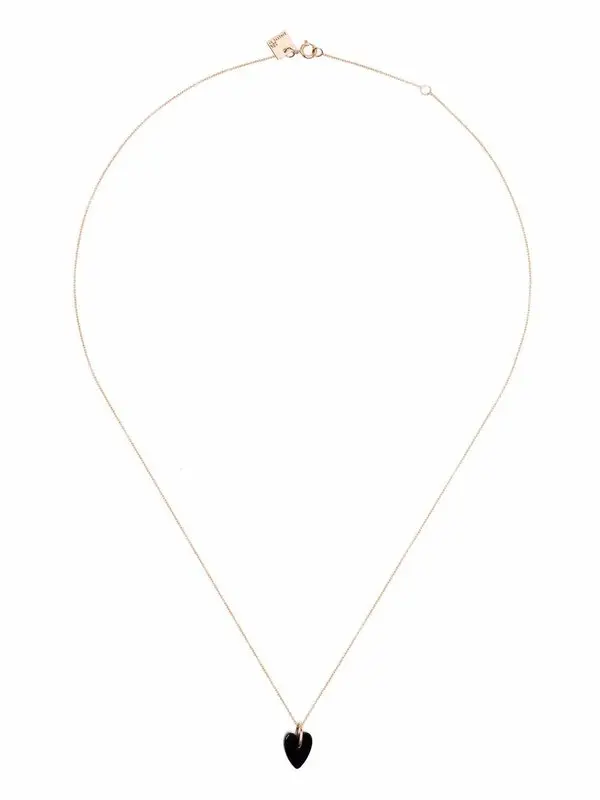 Ginette Ny Angèle Mini Onyx Heart Chain Necklace