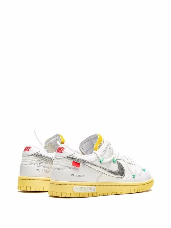 Nike X Off White Dunk Low Lot 01 Sneakers - White