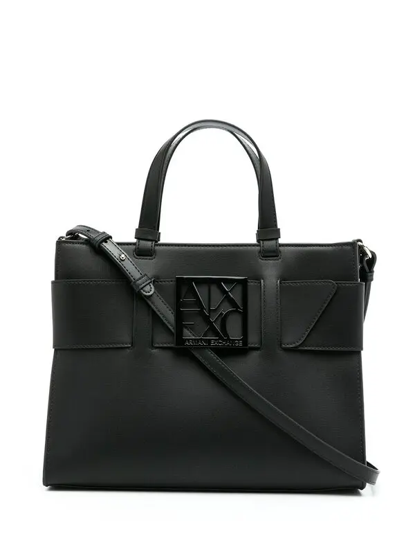 Armani Exchange Logo Tote Bag - Black