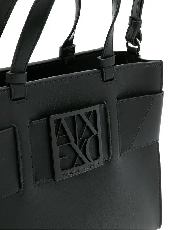 Armani Exchange Logo Tote Bag - Black