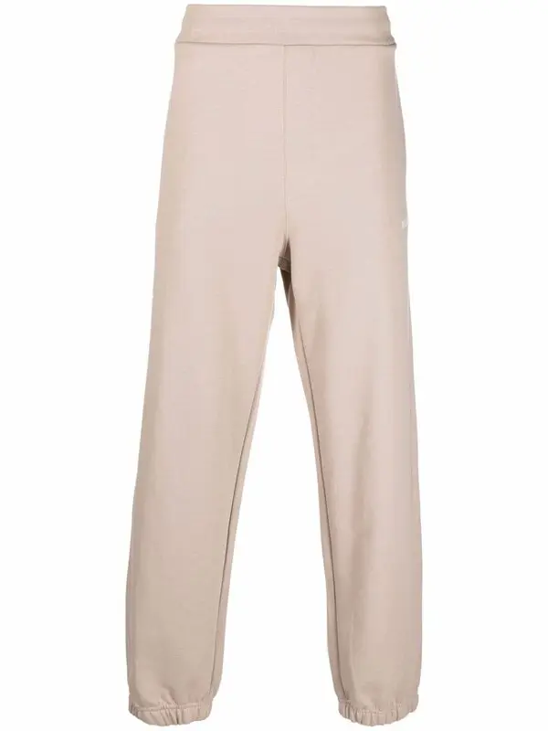 MSGM Logo-print Cotton Track Trousers - Neutrals