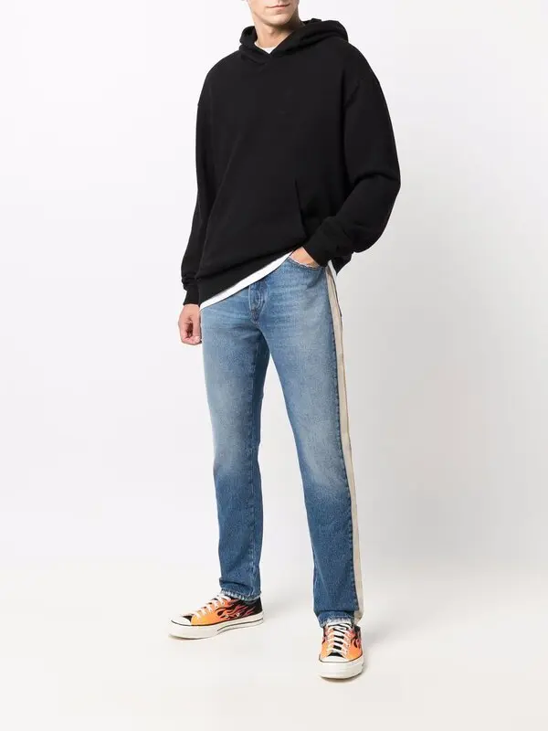 Palm Angels Side-stripe Straight-leg Jeans