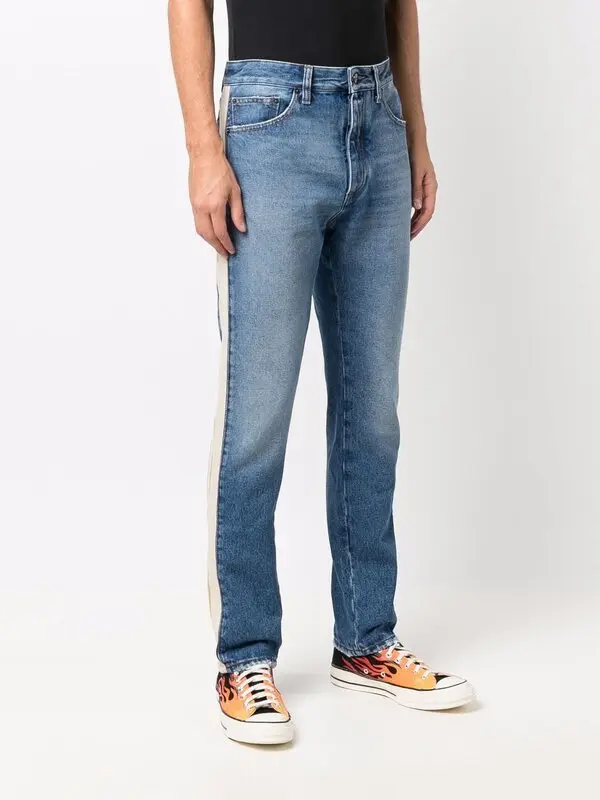 Palm Angels Side-stripe Straight-leg Jeans