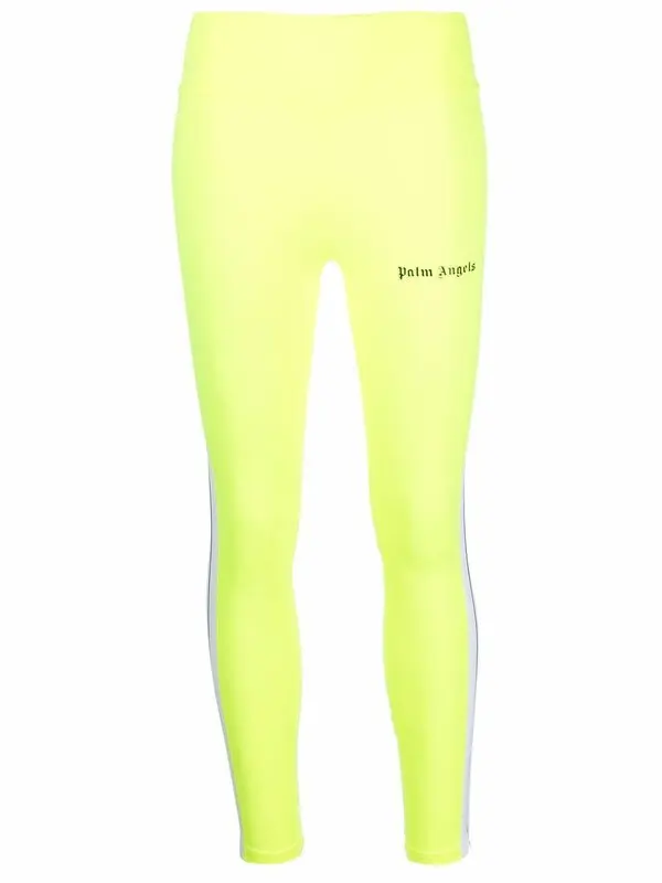 Palm Angels Side-stripe Logo Leggings - Yellow