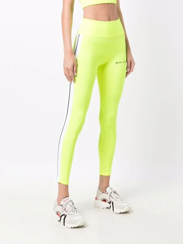 Palm Angels Side-stripe Logo Leggings - Yellow