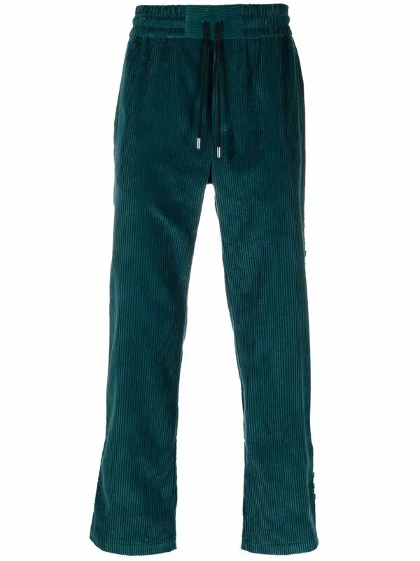 JUST DON Checked-stripe Corduroy Trousers
