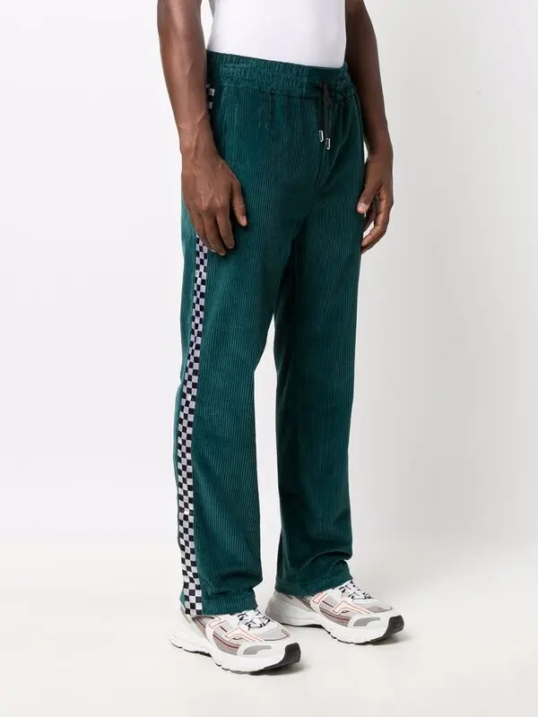 JUST DON Checked-stripe Corduroy Trousers