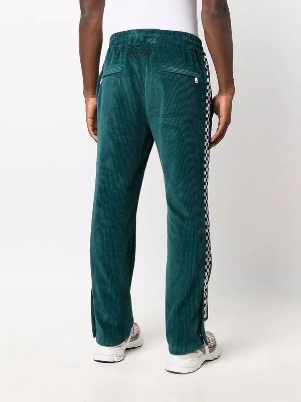 JUST DON Checked-stripe Corduroy Trousers