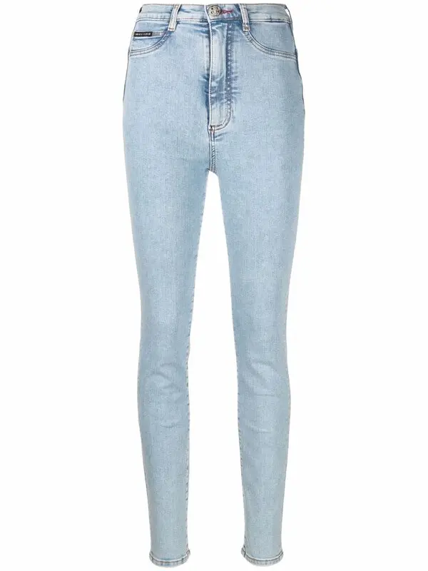 Philipp Plein Iconic High-waist Skinny Jeans - Blue