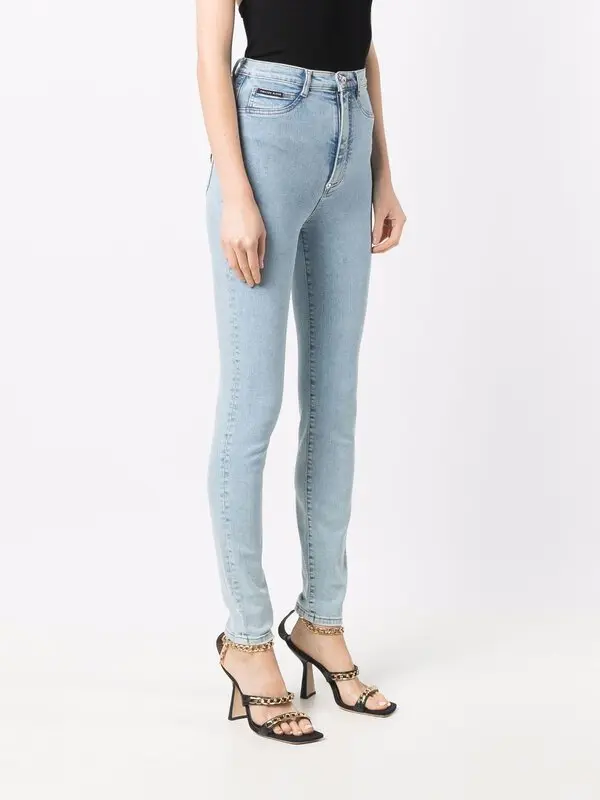 Philipp Plein Iconic High-waist Skinny Jeans - Blue
