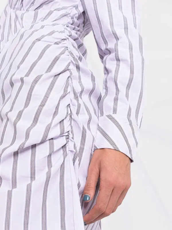 GANNI Stripe-pattern Long-sleeve Dress