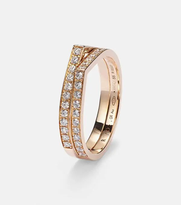 REPOSSI Antifer Rose Ring With Diamonds - Gold