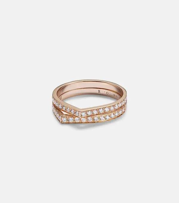 REPOSSI Antifer Rose Ring With Diamonds - Gold