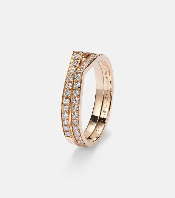 REPOSSI Antifer Rose Ring With Diamonds - Gold