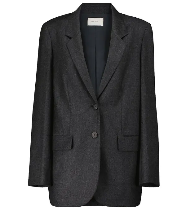 The Row Dustina Virgin Wool Flannel Blazer - Grey | Editorialist