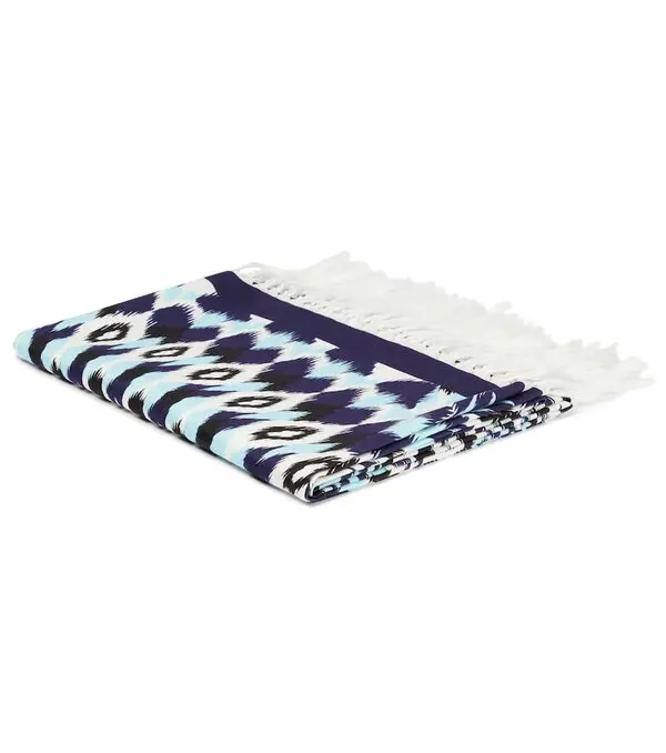 Valentino Garavani Printed Cotton Beach Towel - Blue
