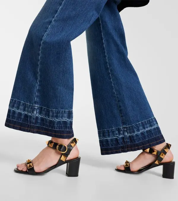Valentino Garavani Roman Stud Leather Sandals - Black