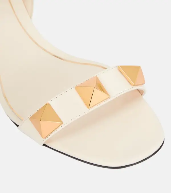 Valentino Garavani Roman Stud Leather Sandals - White