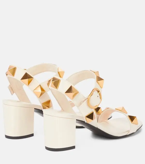 Valentino Garavani Roman Stud Leather Sandals - White