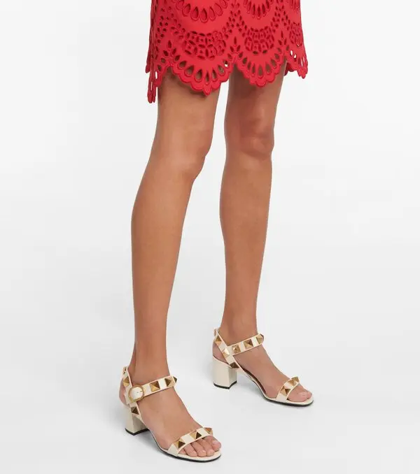Valentino Garavani Roman Stud Leather Sandals - White