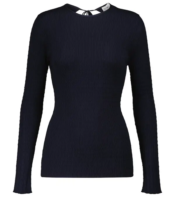 Victoria Beckham Ribbed-knit Sweater - Blue