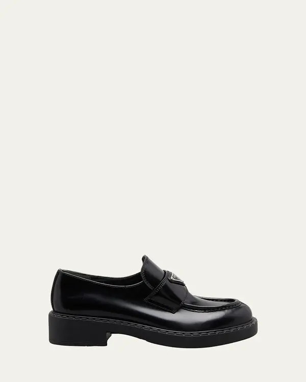 Prada Leather Loafers - Nero